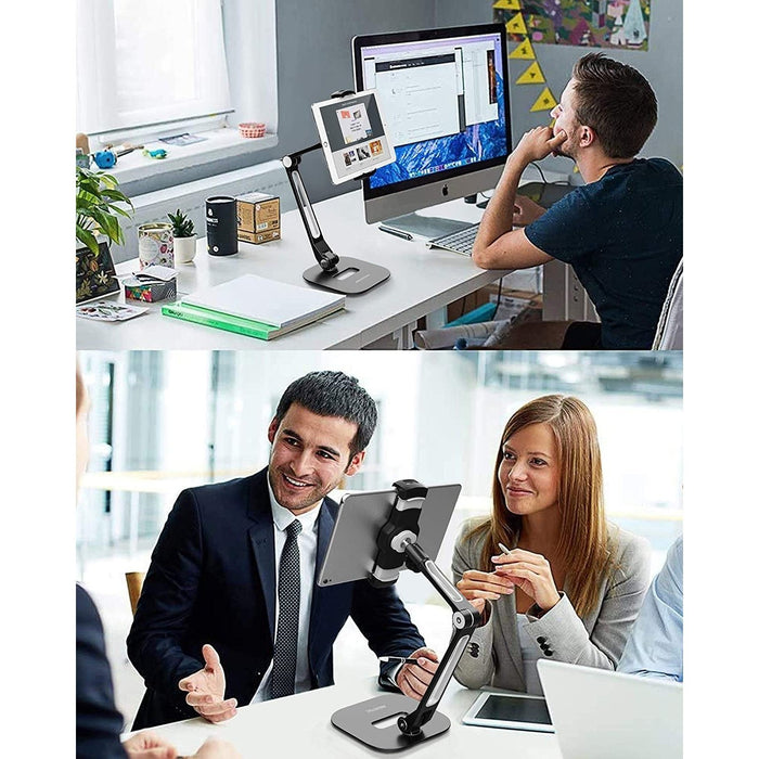 AboveTEK Long Arm Aluminum Tablet Stand with 360° Swivel iPhone Clamp ...